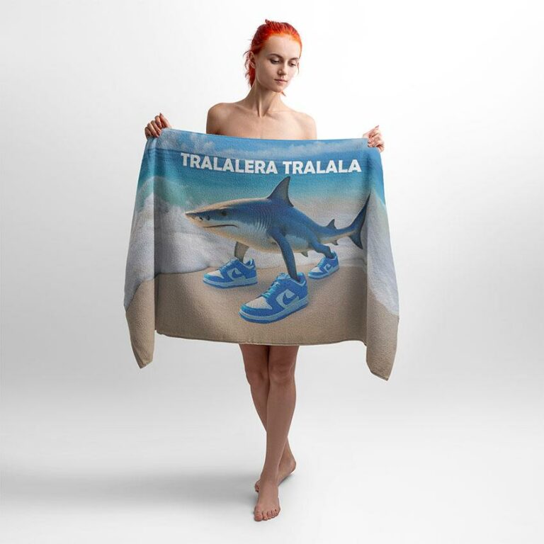 Рушник з принтом «Тралалеро Тралала. Акула. Мем. Trallallero Trallalla ...